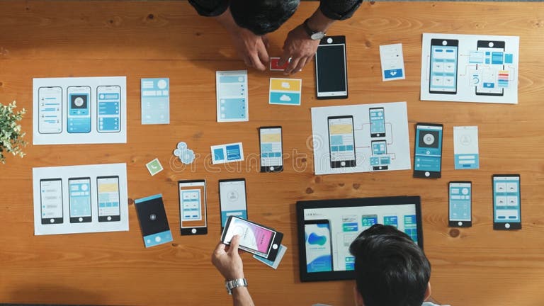 Developer Working on Ux Ui Design while Partner Working Together ...