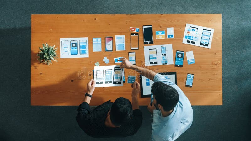 Developer Working on Ux Ui Design while Partner Working Together ...