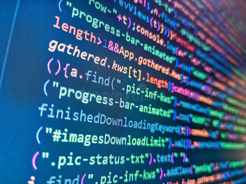 Developer Working on Web Sites Codes in Office. Business Corporate Word ...