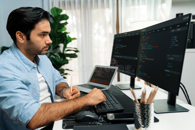 It Developer Writing Data Memo Software Development on Paper S Coding ...