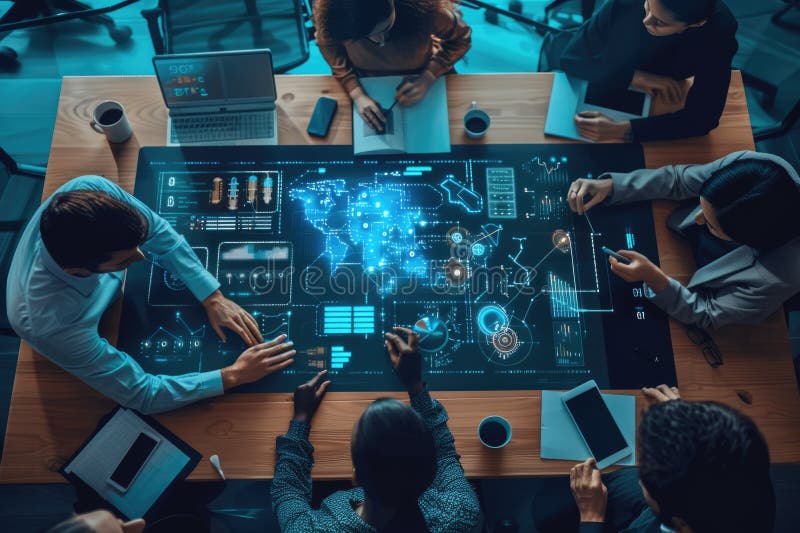 Developers Collaborate, Innovate in a Modern Office, Working on Digital ...