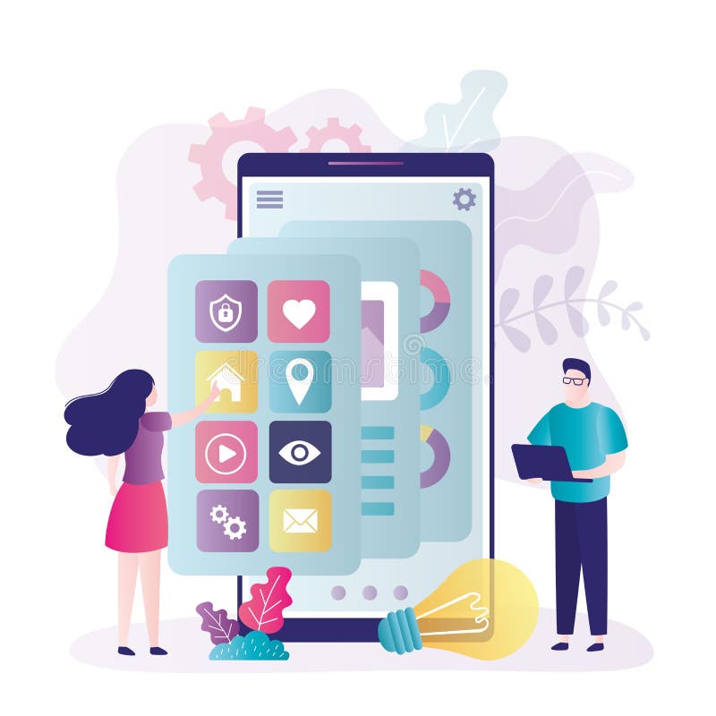 Developers Creates Custom Designs for Mobile App. People Customize Menu ...