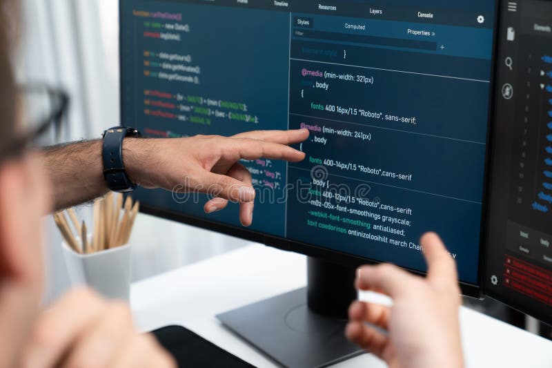 It Developers Creating Online Software Development Information. Sellable. Stock Photo - Image of ...