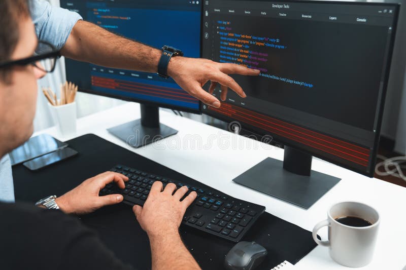 It Developers Creating Online Software Development Information. Sellable. Stock Image - Image of ...