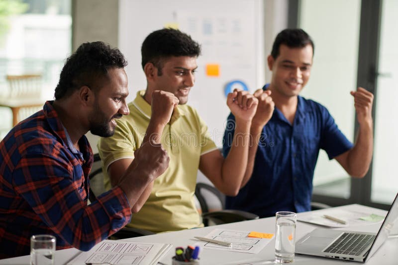 Developers and Designer Celebrating Success Stock Image - Image of ...