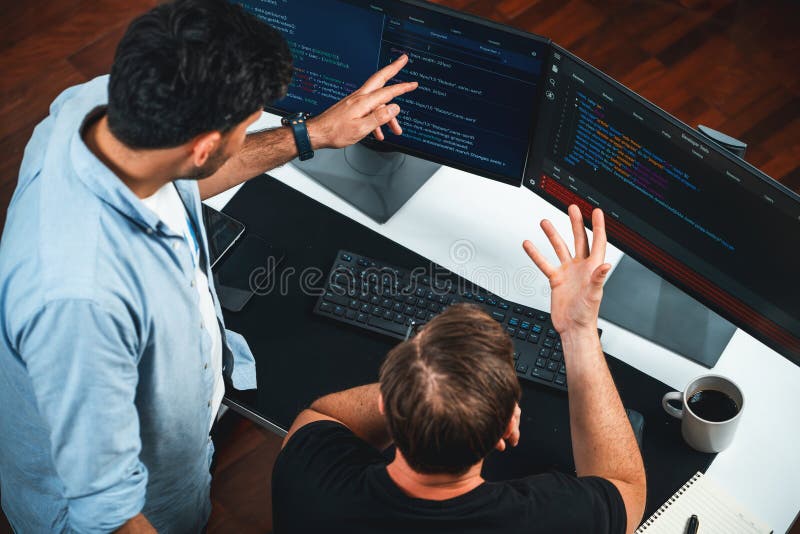 It Developers Discussing Online Software Development Information. Sellable. Stock Photo - Image ...