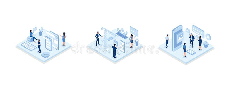 Developers Prototyping Programming User Interface And Testing Mobile