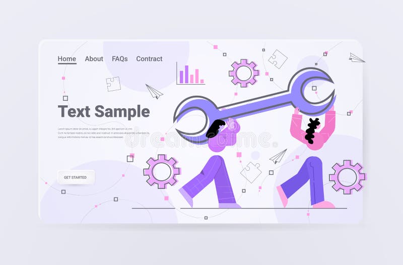 Developers Team Carrying Wrench Programmers Creating Website Ui Web Development Program Software