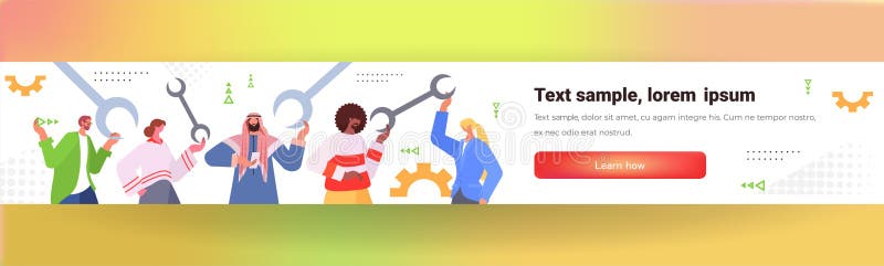 Developers Team Carrying Wrench Programmers Creating Website Ui Web Development Program Software