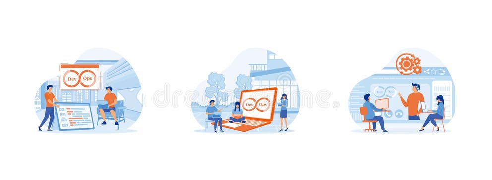 Developers.technical Support Teams Working Together To Build an Engineering System. Software ...