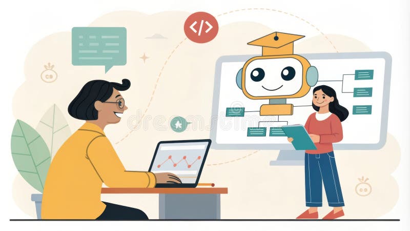 Developers Using Ai Learning Assistant for Software Development Stock ...