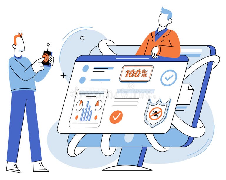 Developers Work on Cyber Security Program. Cyber Safety Software, Information Security Program ...