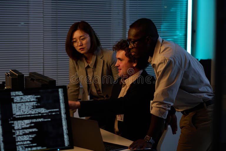 Developers Working with Computer Codes in Team Stock Photo - Image of ...