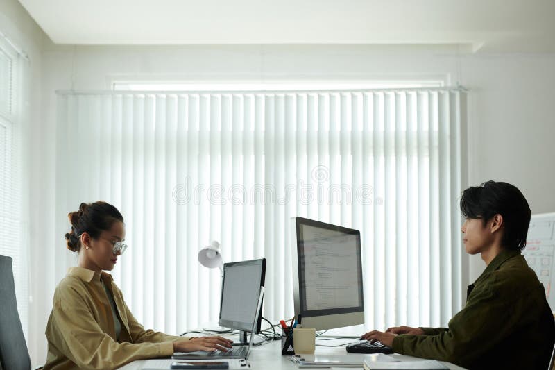 Developers Working in Modern Office Stock Photo - Image of software ...