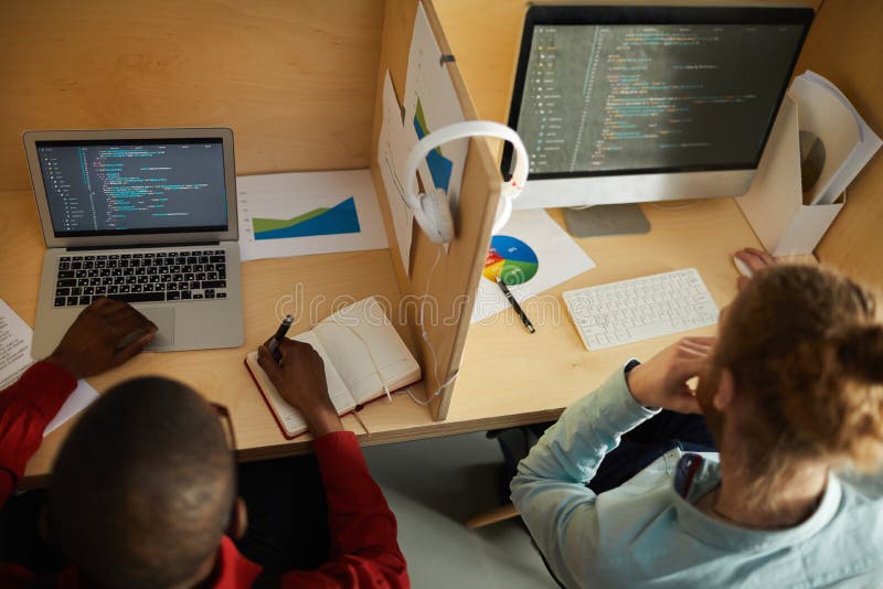 It Developers at Workplace stock photo. Image of internet - 144889388