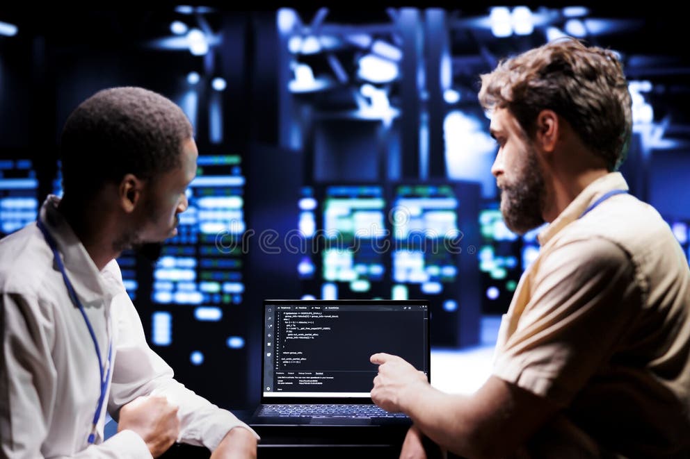 It Developers Write Server Script Code Stock Photo - Image of facility ...