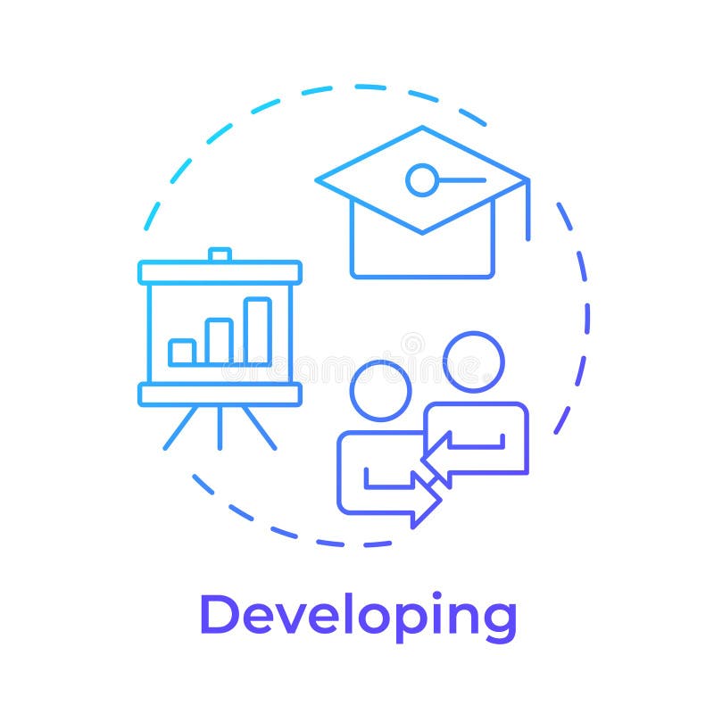 Developing Blue Gradient Concept Icon Stock Illustration - Illustration of competency, color ...