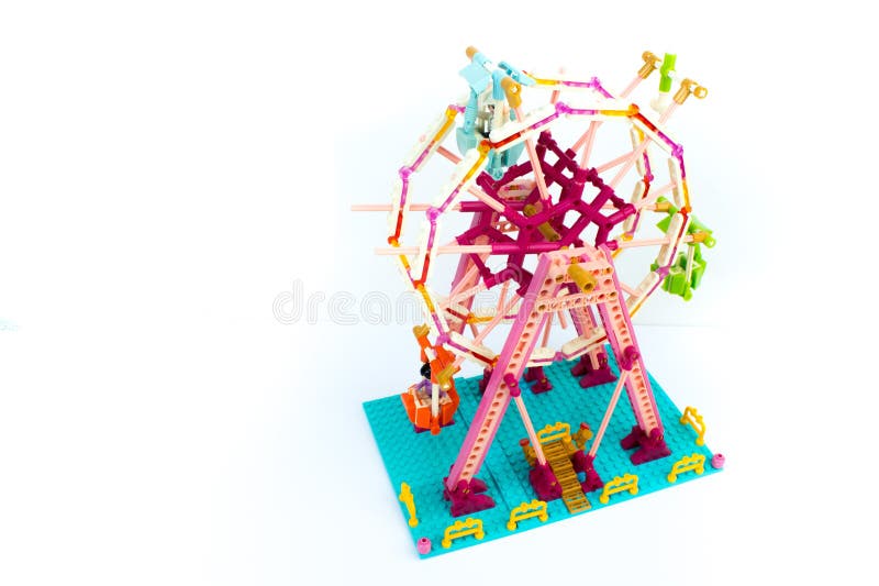 Developing Children S Designer. Ferris Wheel with Puppet Men. Isolated ...
