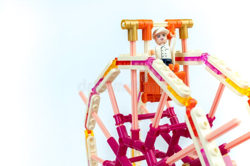 Developing Children S Designer. Ferris Wheel with Puppet Men. Isolated ...