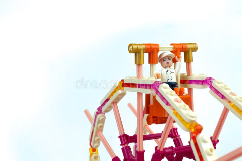 Developing Children S Designer. Ferris Wheel with Puppet Men. Isolated ...