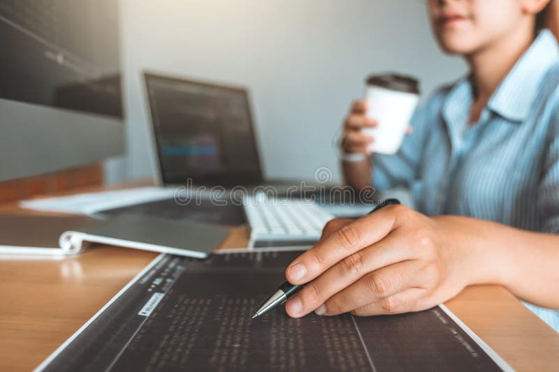 Developing Concentrated Programmer Reading Computer Codes Development Website Design And Coding