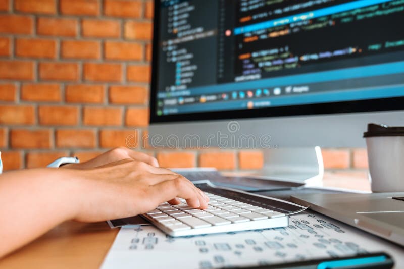 Developing Concentrated Programmer Reading Computer Codes Development Website Design And Coding