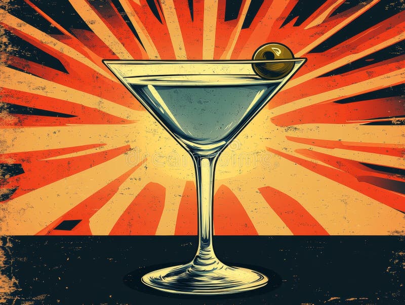 Developing a Cozy Retro Cocktail Lounge Menu Illustration that ...