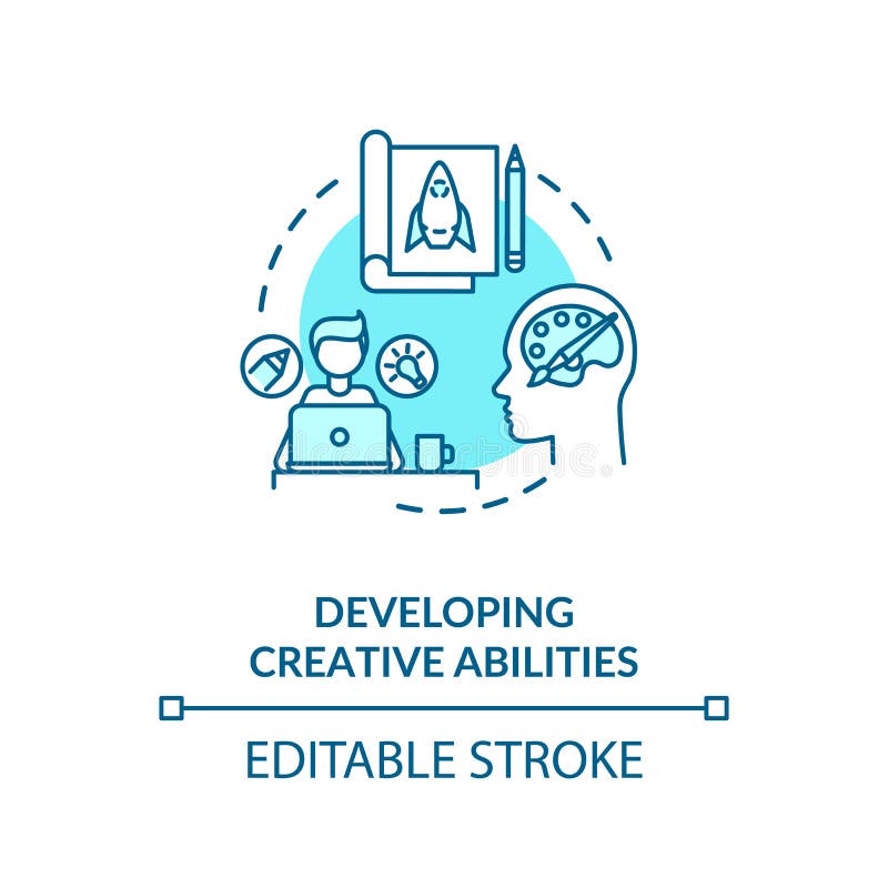 Developing Creative Abilities Concept Icon Stock Vector - Illustration ...