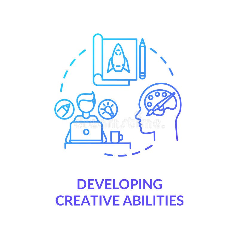 Developing Creative Abilities Concept Icon Stock Vector - Illustration ...