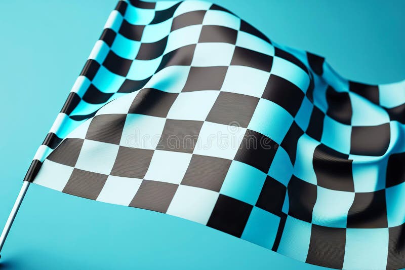Developing Formula One Racing Checkered Flag on Blue Background ...