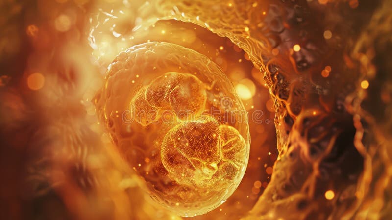 Developing Human Embryo in Amniotic Environment Stock Illustration ...