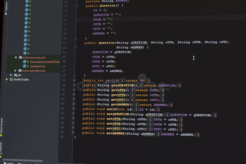 Android Developing in Java Language Stock Photo - Image of script ...