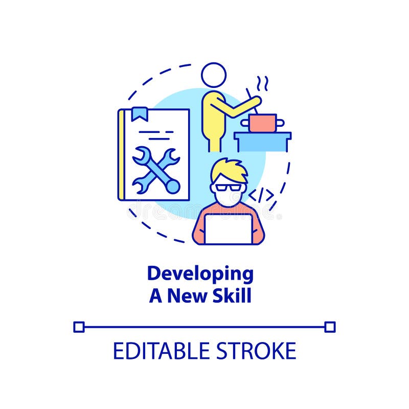 Developing New Skill Concept Icon Stock Vector - Illustration of skill ...