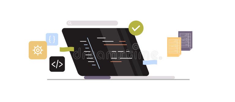 Developing New Software on Laptop and Freelance Developer Programming, Coding, Development ...