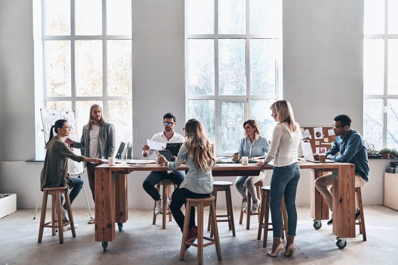 Developing new strategy. stock photo. Image of businesswoman - 131403620