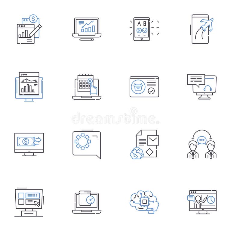 Developing Line Icons Collection. Innovation, Growth, Progress ...