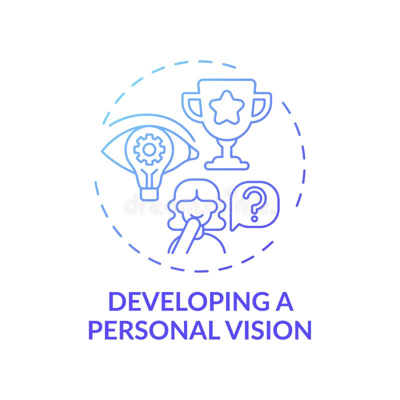Developing a Personal Vision Blue Gradient Concept Icon Stock Vector ...