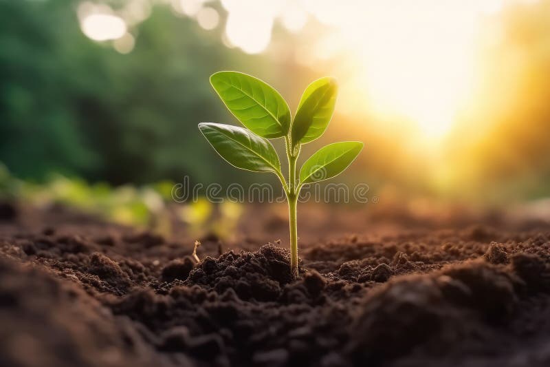 Developing Plant, New Life Idea. Stock Illustration - Illustration of ...
