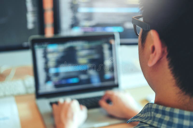 Developing Programmer Development Website Design and Coding Tech Stock Image - Image of cyber ...