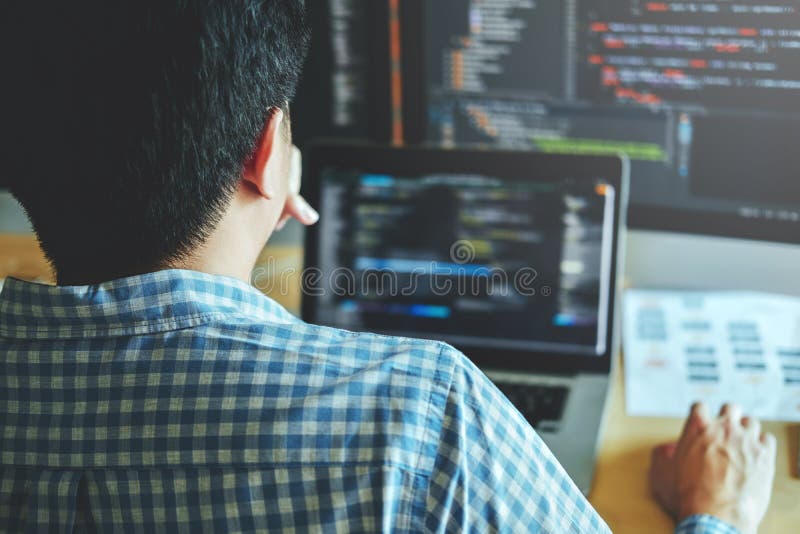 Developing Programmer Team Development Website Design And Coding Technologies Working At