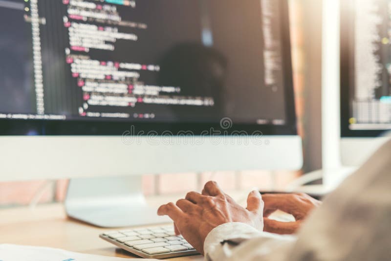 Developing Programmer Development Website Design And Coding Tech Stock Image Image Of
