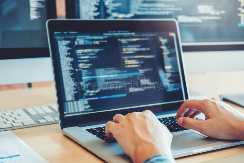 Developing Programmer Development Website Design And Coding Technologies Working In Software