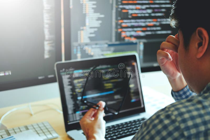 Developing Programmer Development Website Design And Coding Technologies Working In Software