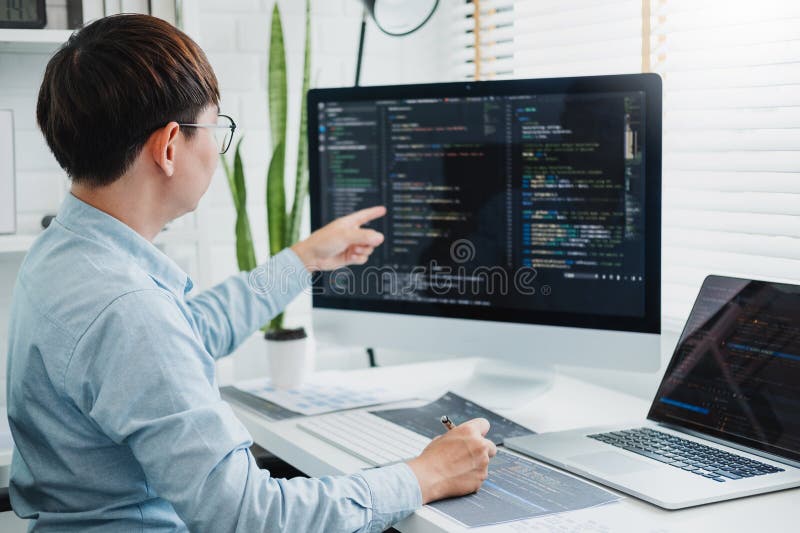 Developing Programmer Development Website Design And Coding Technologies Working In Software