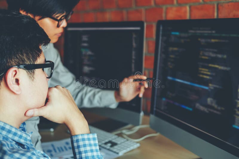 Developing Programmer Team Development Website Design and Coding Stock ...