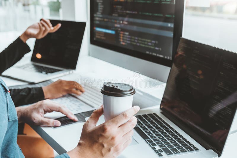 Developing Programmer Team Development Website Design and Coding Technologies Working in ...