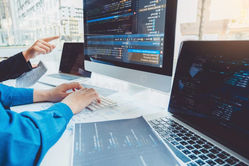 Developing Programmer Team Development Website Design And Coding 7251