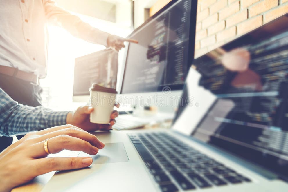 Developing Programmer Team Development Website Design and Coding Technologies Working in ...