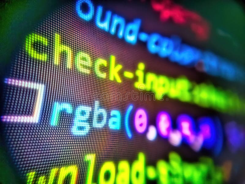 Script Procedure Creating. Future Technology Creation Process. Abstract Program Code on Computer ...