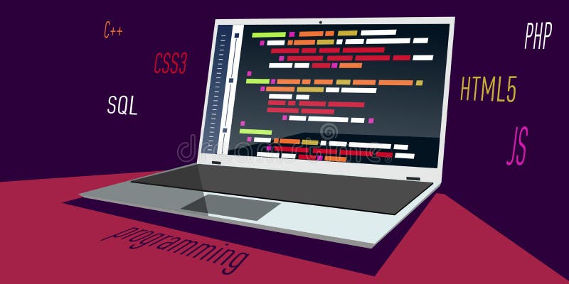 Developing, Programming and Coding: Programming Languages Stock Vector ...
